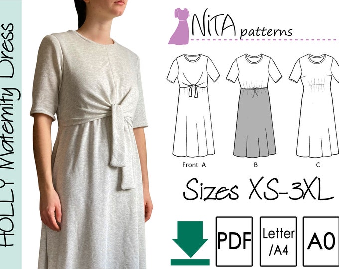 PDF Maternity Holly Shift Dress Sewing Pattern Womens Modest - Etsy