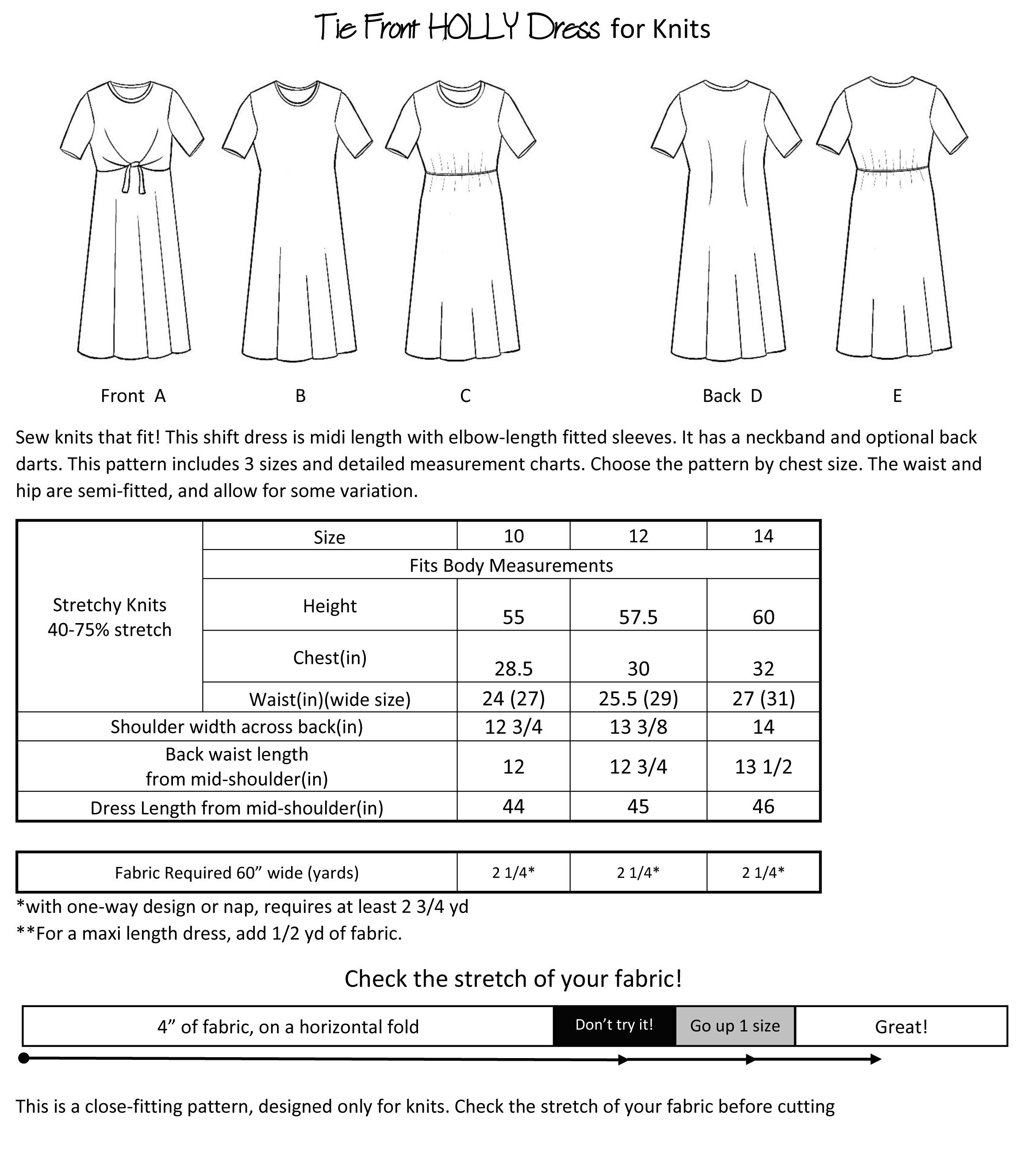 PDF Girls Holly Shift Dress Sewing Pattern| Tie Front Dress Pattern ...
