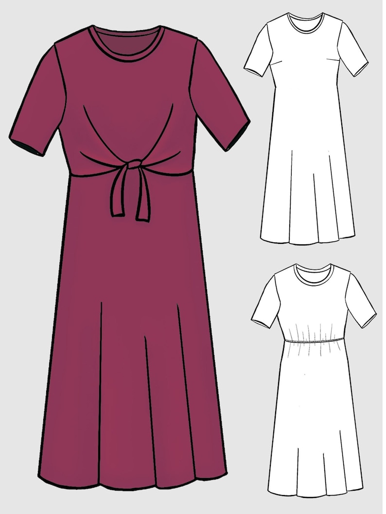 Girls Holly Shift Dress Sewing Pattern| Tie Front Dress Pattern ...