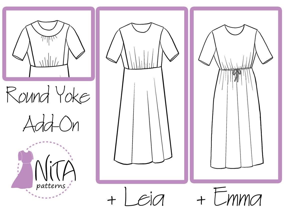 Round Yoke Dress Pattern Add-on Women's Modest Dress - Etsy