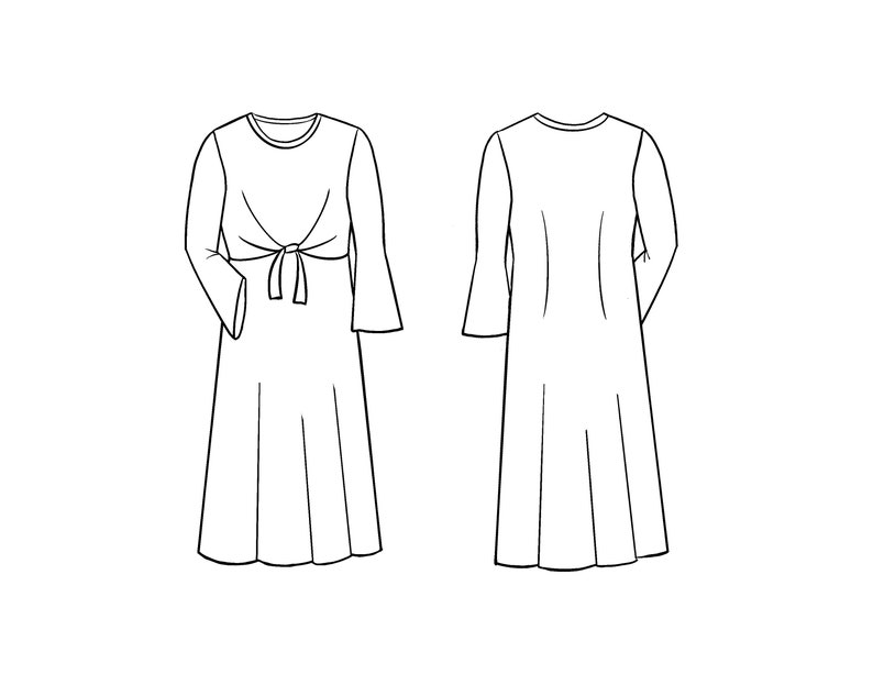 PDF Girls Holly Shift Dress Sewing Pattern| Tie Front Dress Pattern ...