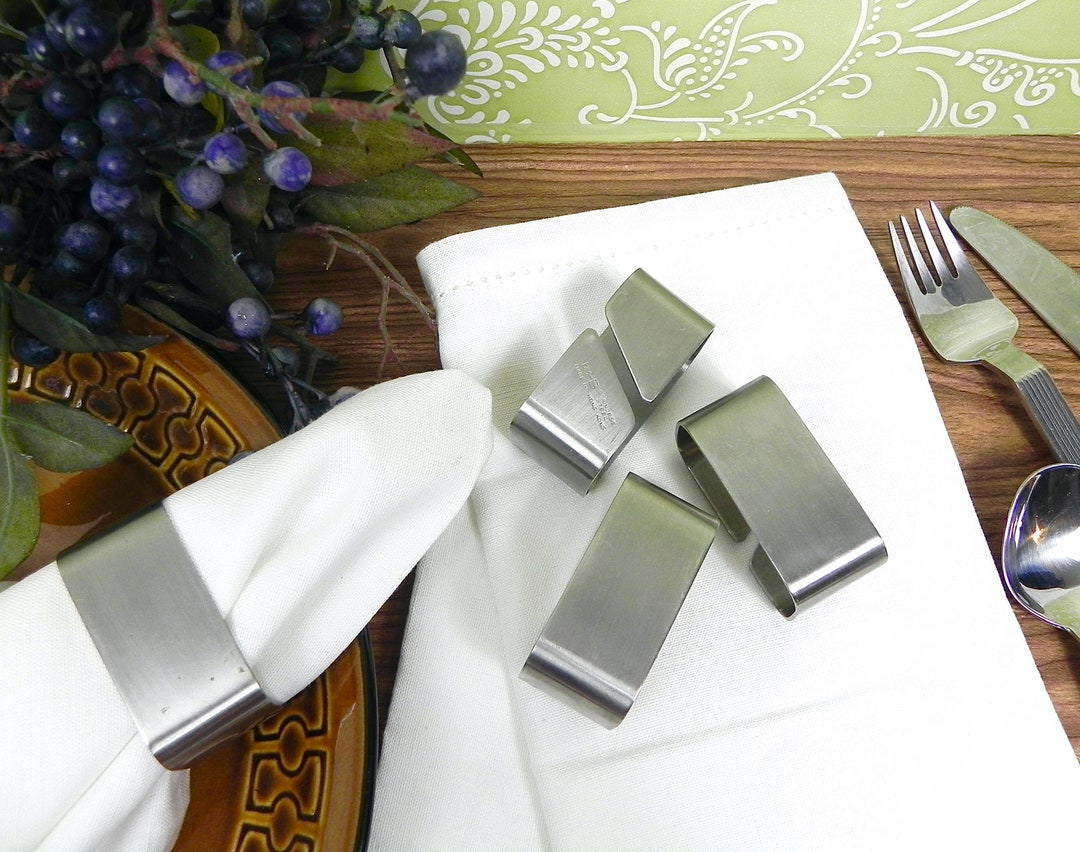Minimalist Stainless Steel Napkin Holders - Set of 4 - Etsy