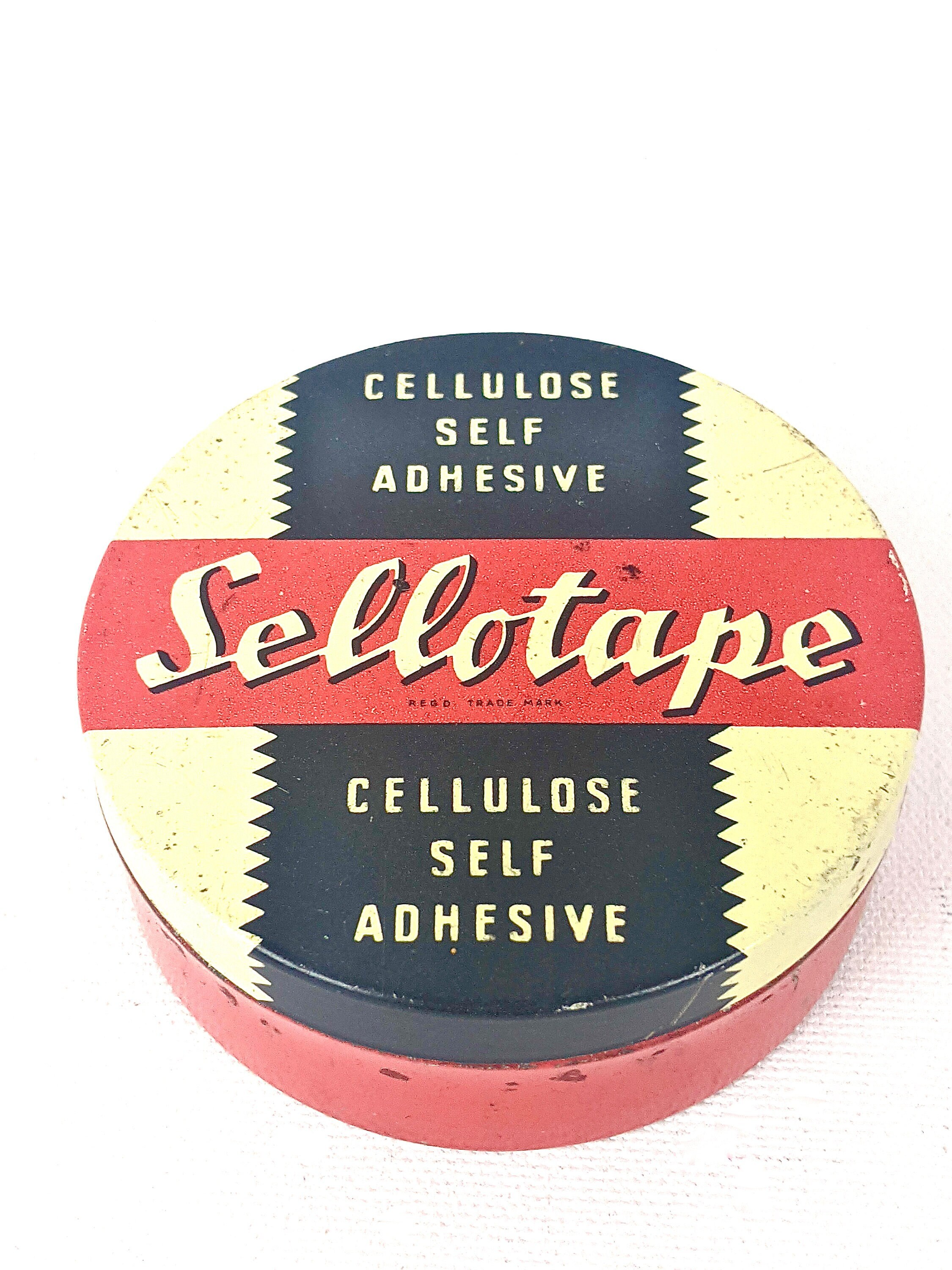 Boxes & Bins Sellotape Red Metal Tin Container Vintage Trinkets Antique ...