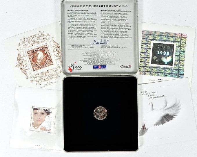 Canada Post 1999-2000 Official Millennium Keepsake Dove Coin and Stamps ...