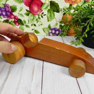 Wooden Rolling Car | Solid Wood Push Toy | Handmade Wooden Vehicle - Etsy