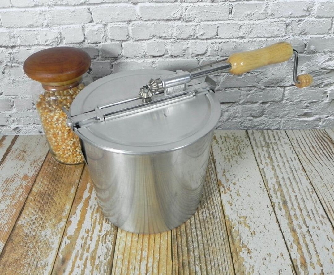 Vintage Hand Crank Popcorn Maker | Camping Cooking Gear | Stove Top ...