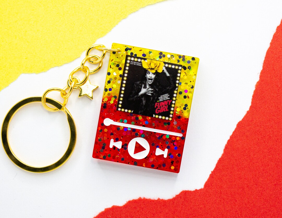 Funny Girl Resin Keychain - Broadway Keychain - Music Player Keychain ...