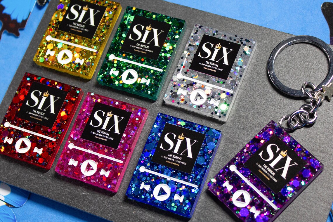 Six Resin Keychain Broadway Keychain Music Player Keychain - Etsy