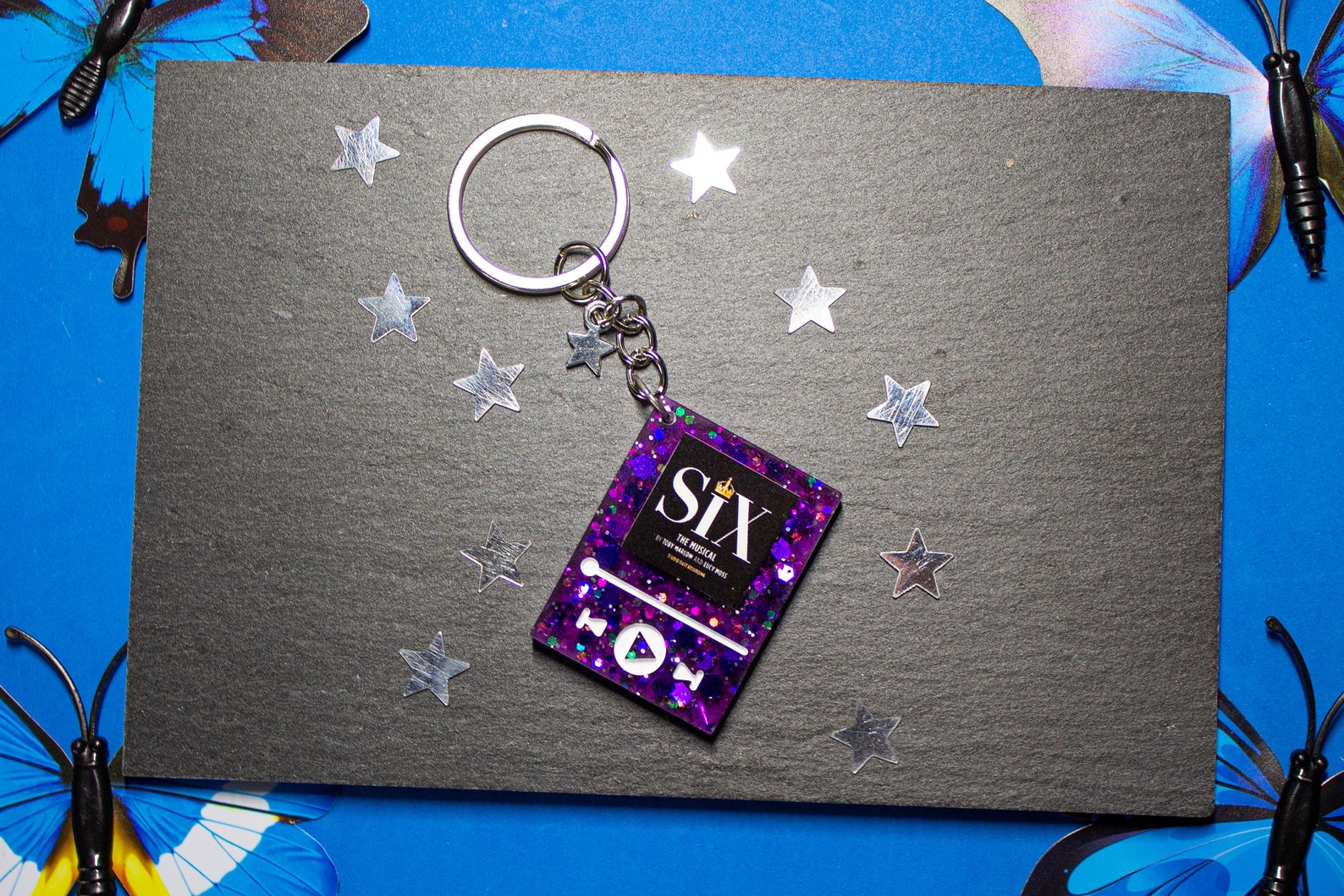 Six Resin Keychain Broadway Keychain Music Player Keychain - Etsy