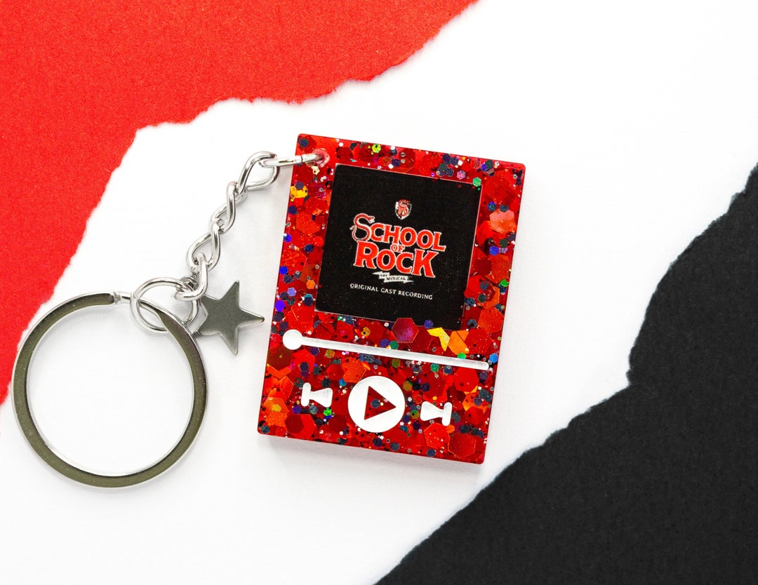 School of Rock Resin Keychain - Broadway Keychain - Music Player ...