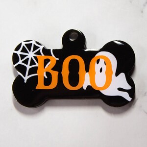 Halloween Spooky Pumpkin Ghost Spider Bat Dog Tag - Name Plate - Dog ...
