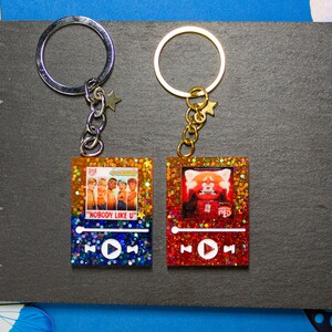 Turning Red Resin Keychain Red 4 Town Music Player | Etsy
