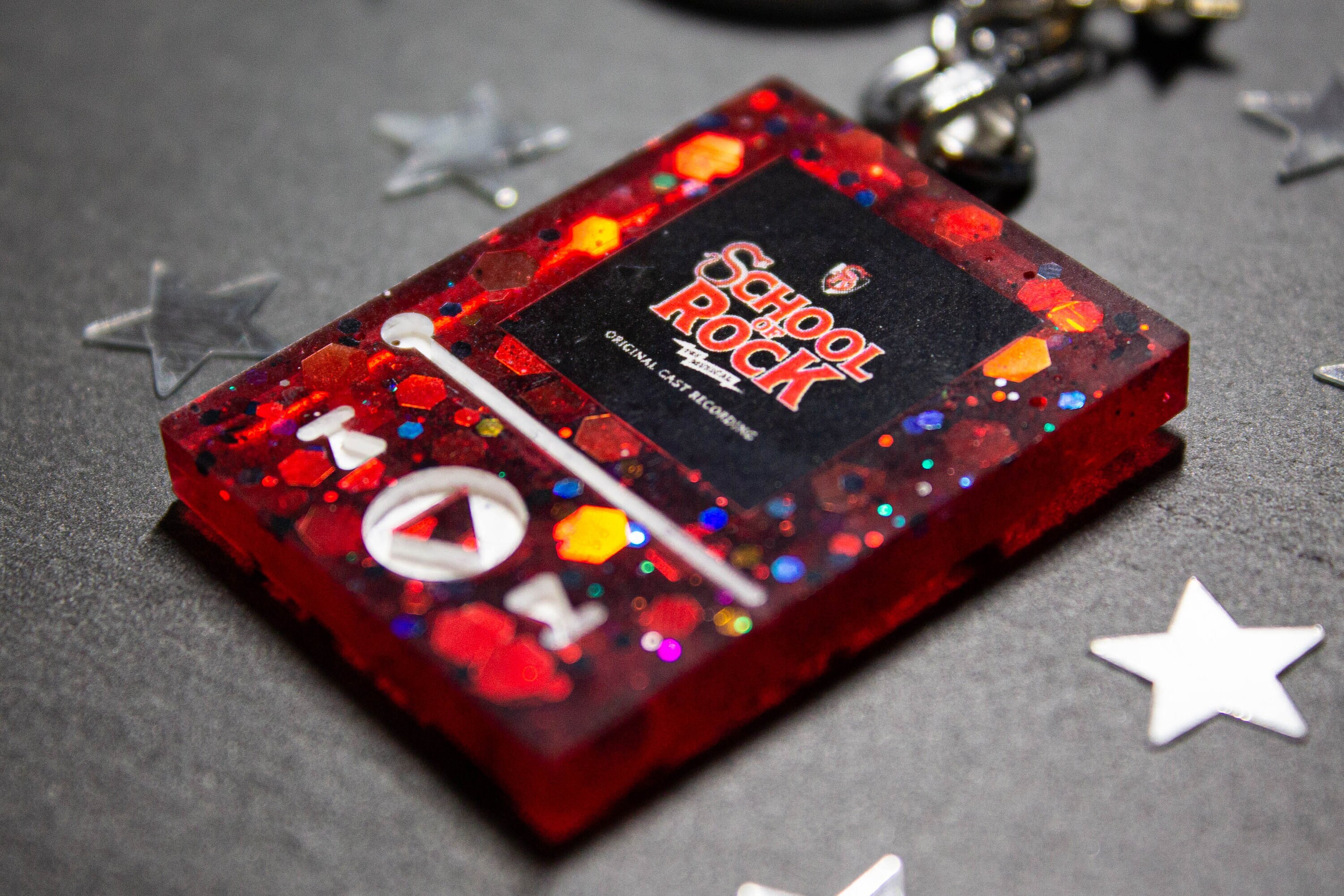 School of Rock Resin Keychain Broadway Keychain Music | Etsy