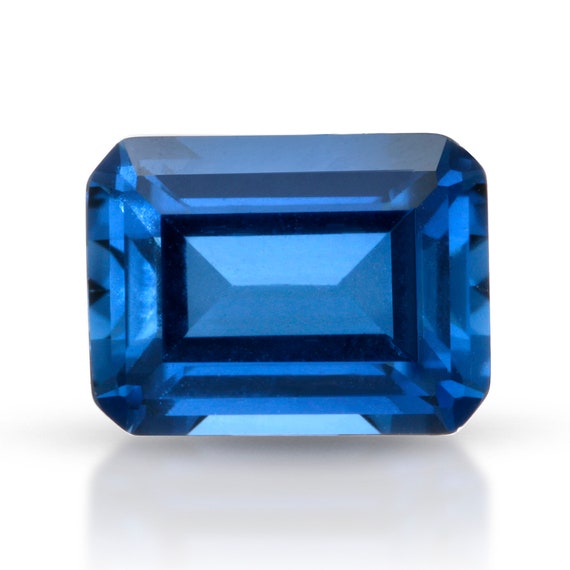 Emerald octagon Lab Grown Sapphire - Etsy