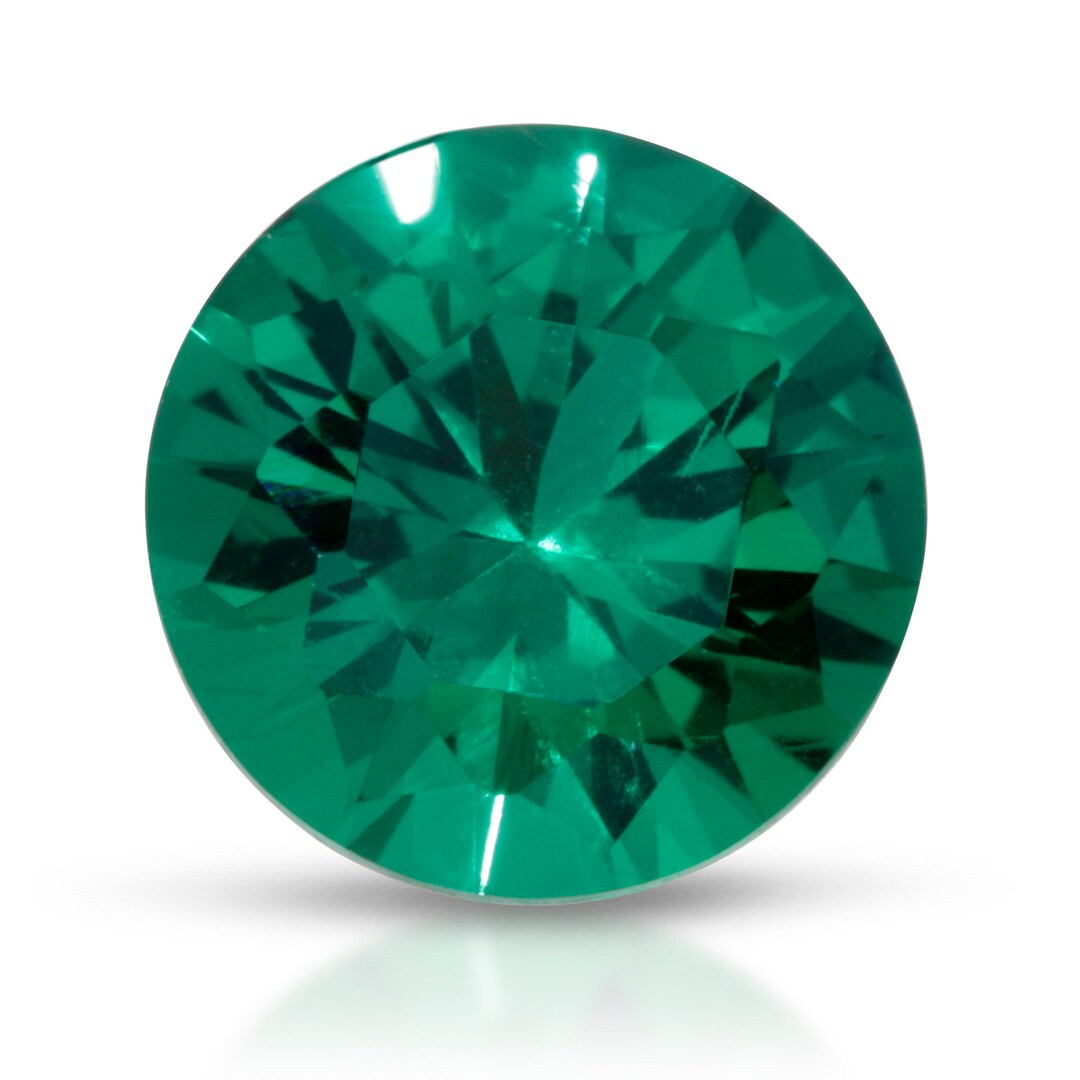 Round Lab Grown Emerald - Etsy
