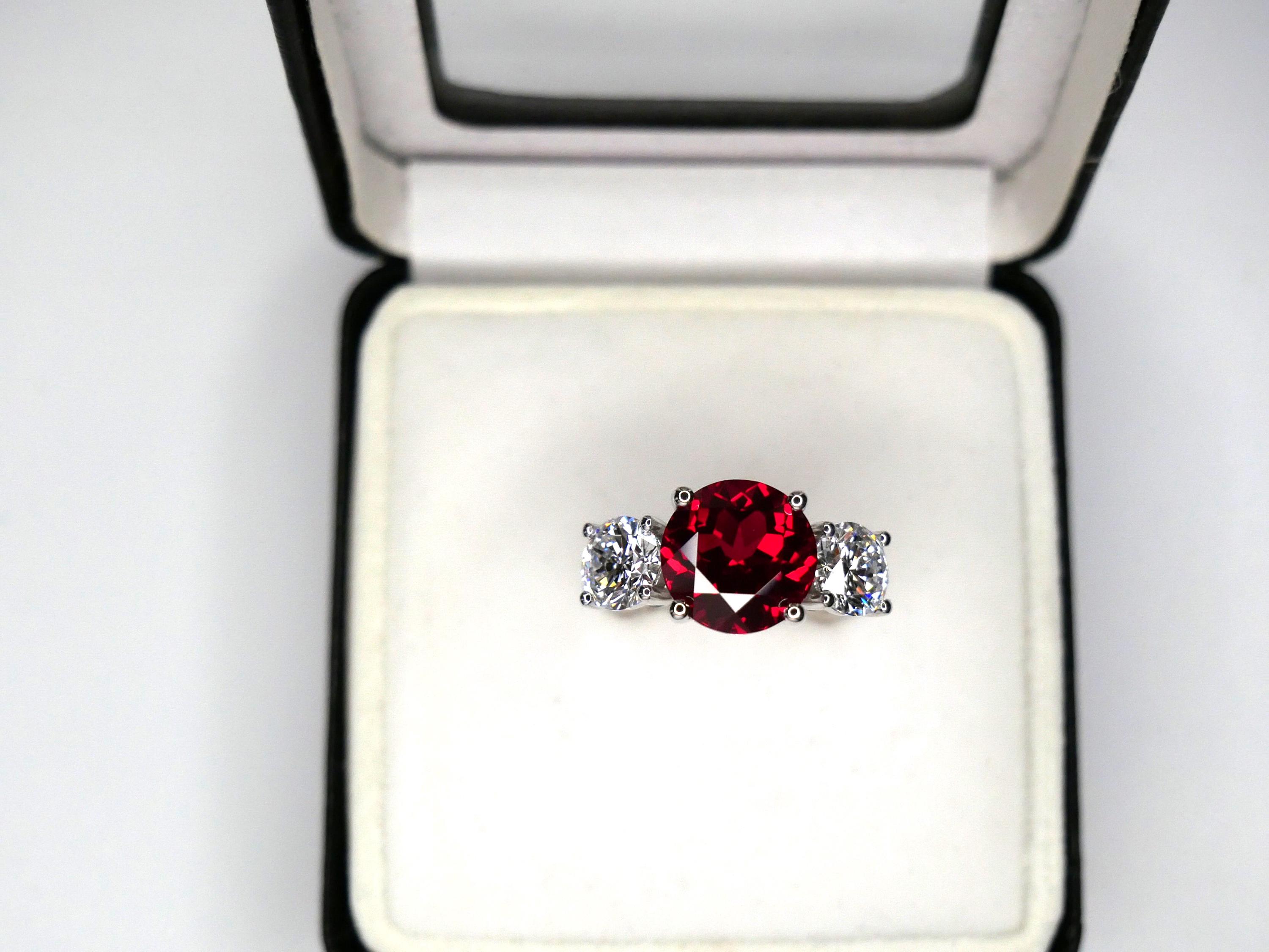 Round Hydrothermal Lab Grown Ruby - Etsy