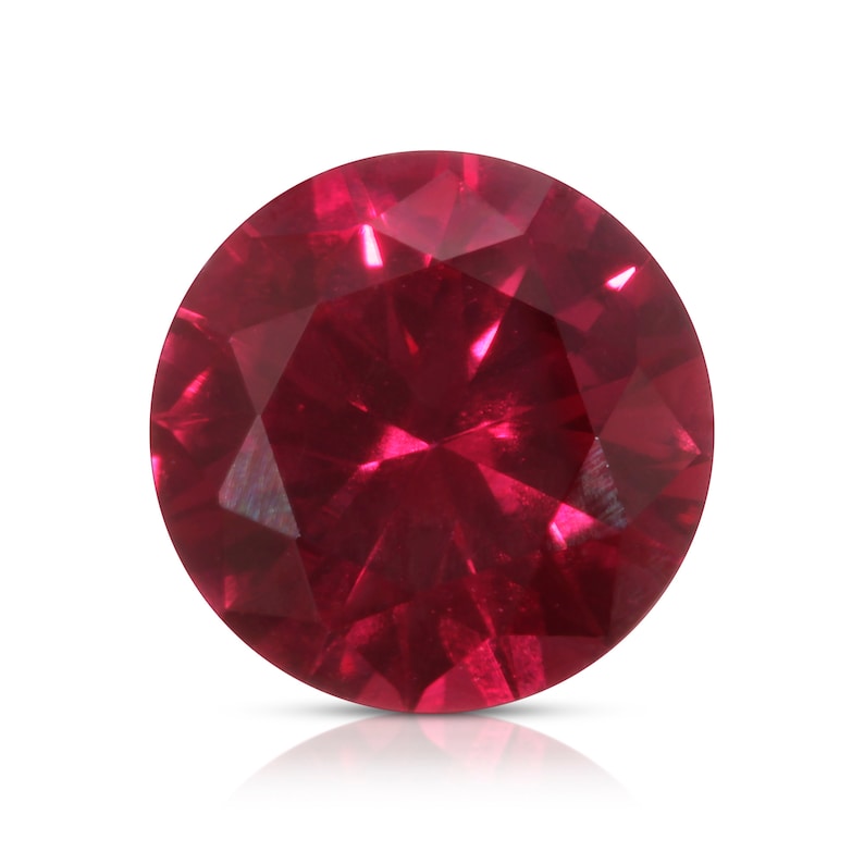 Round Lab Grown Ruby - Etsy