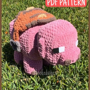 Crochet Minecraft Pig With Saddle Pattern PDF | Video Game Pig Digital ...