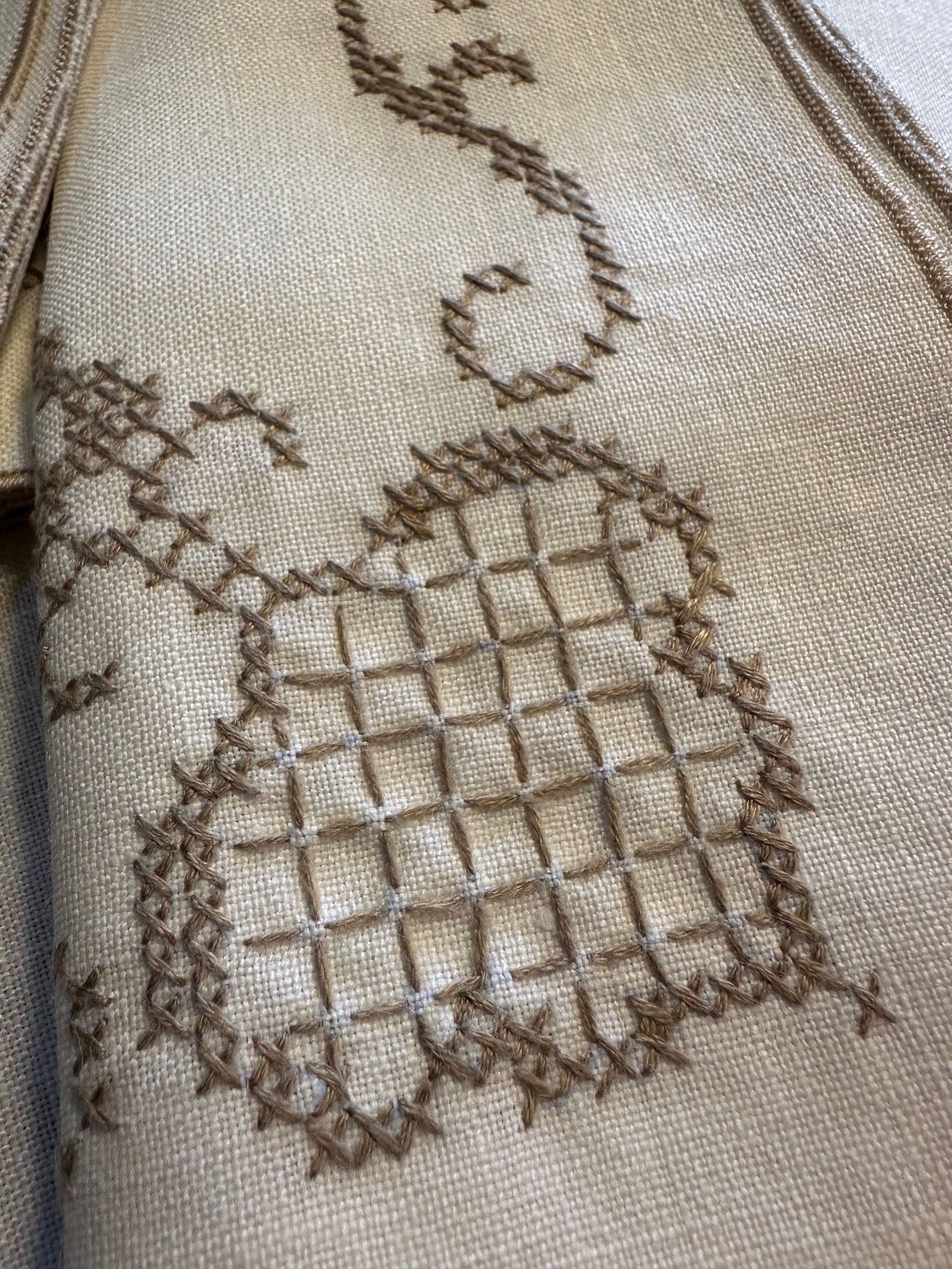 8 Cream Cloth Napkins With Stitched Design off White - Etsy