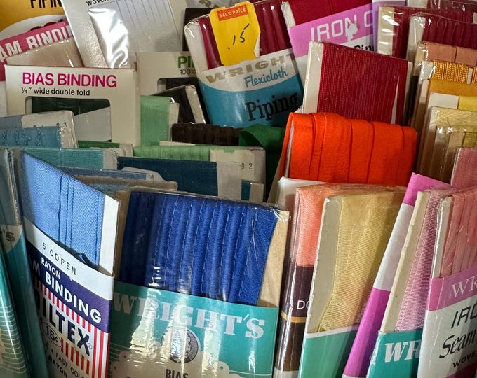 Bundle of Vintage Sewing Trims Items Bias Tape Seam Binding Piping - Etsy