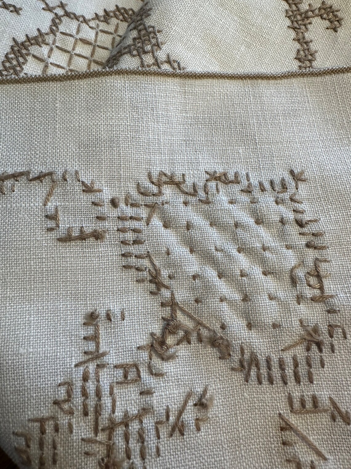 8 Cream Cloth Napkins With Stitched Design off White - Etsy