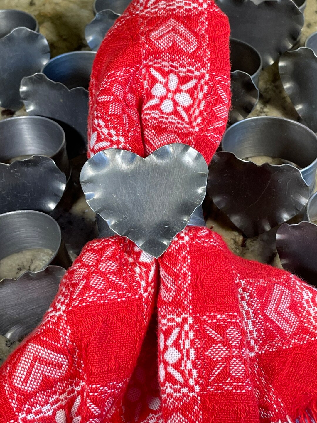 12 Metal Heart Napkin Rings Farmhouse Country Valentines Love - Etsy