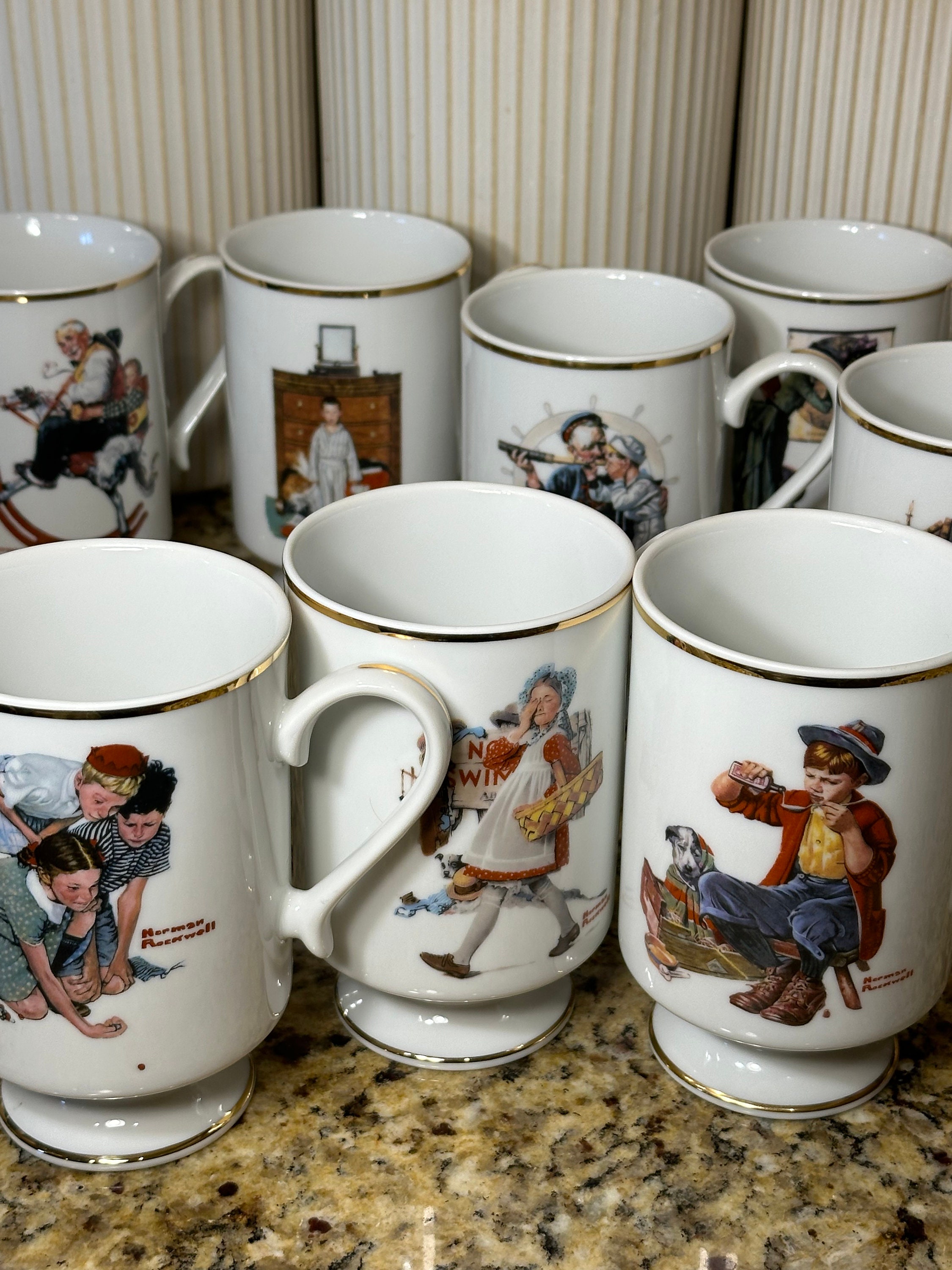 Norman Rockwell "gramps at the Reins" Grandpa Mug. Grandchild Mug ...