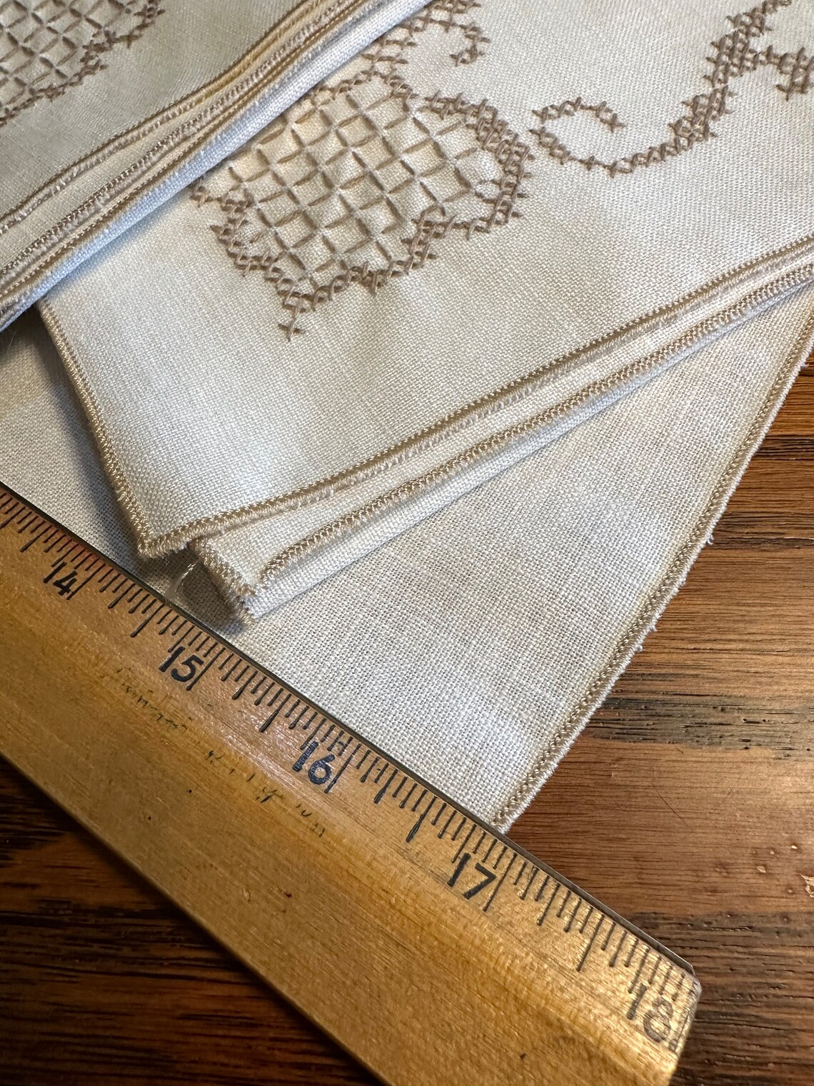 8 Cream Cloth Napkins With Stitched Design off White - Etsy