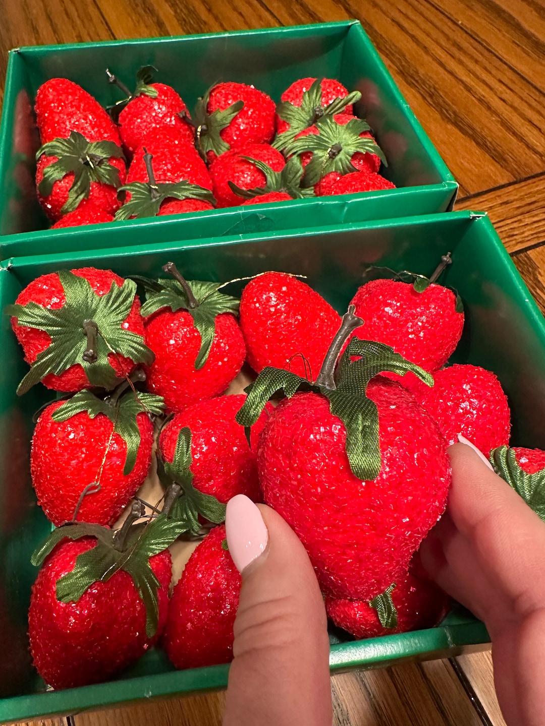24 Faux Sugared Strawberries Strawberry Fruit Ornaments Decorations - Etsy