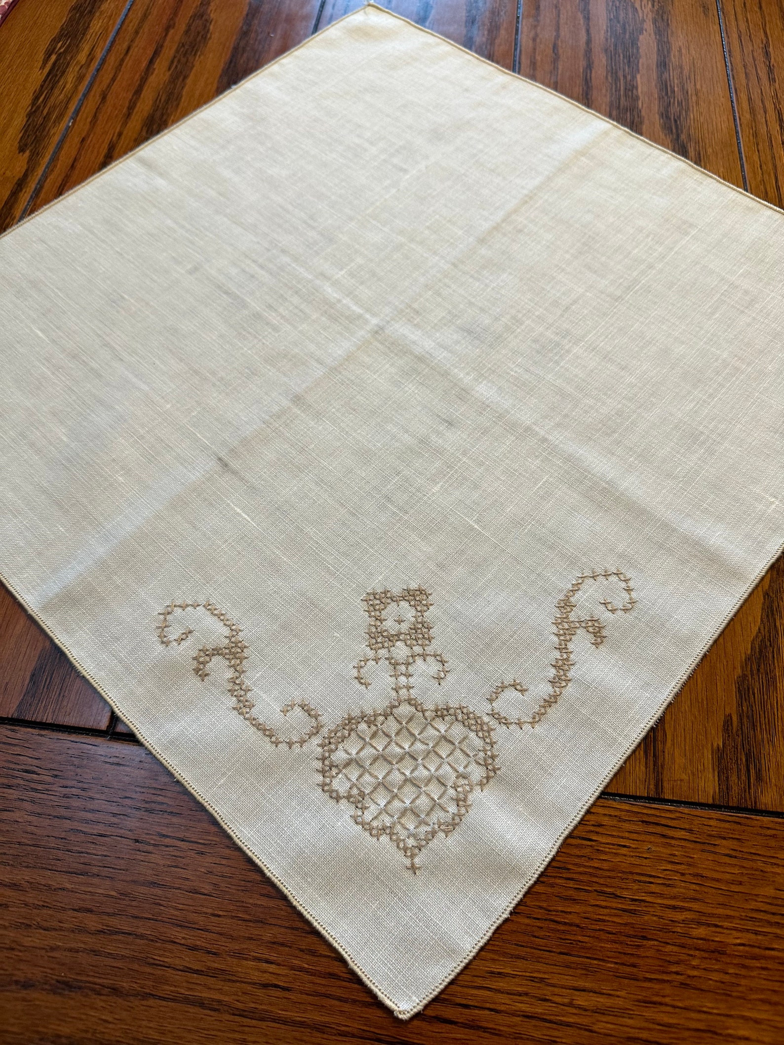 8 Cream Cloth Napkins With Stitched Design off White - Etsy