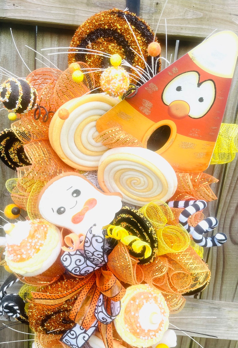 Halloween Swag, Halloween Wreath, Candy Corn Swag, Candy Corn Wreath ...