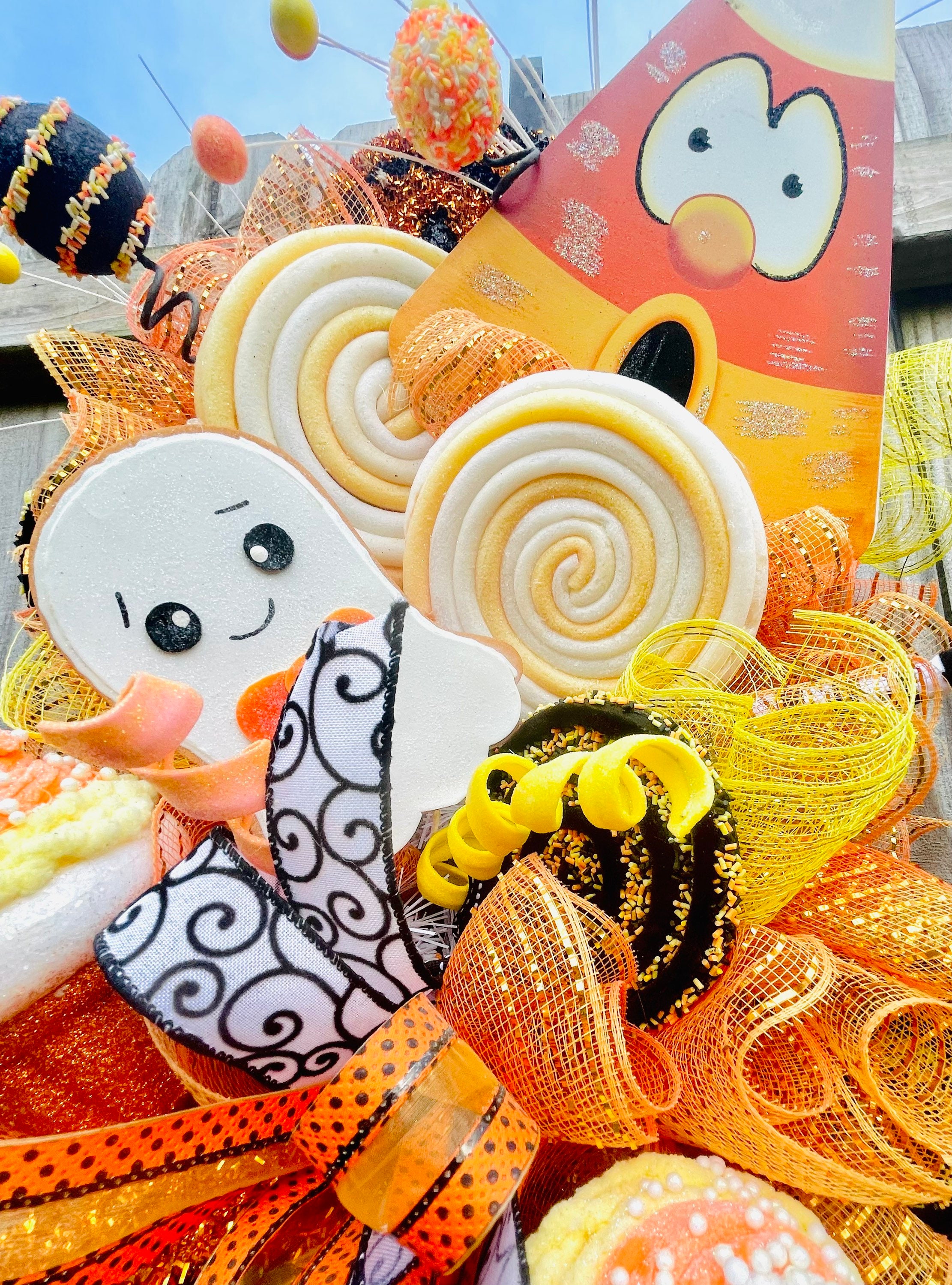 Halloween Swag, Halloween Wreath, Candy Corn Swag, Candy Corn Wreath ...