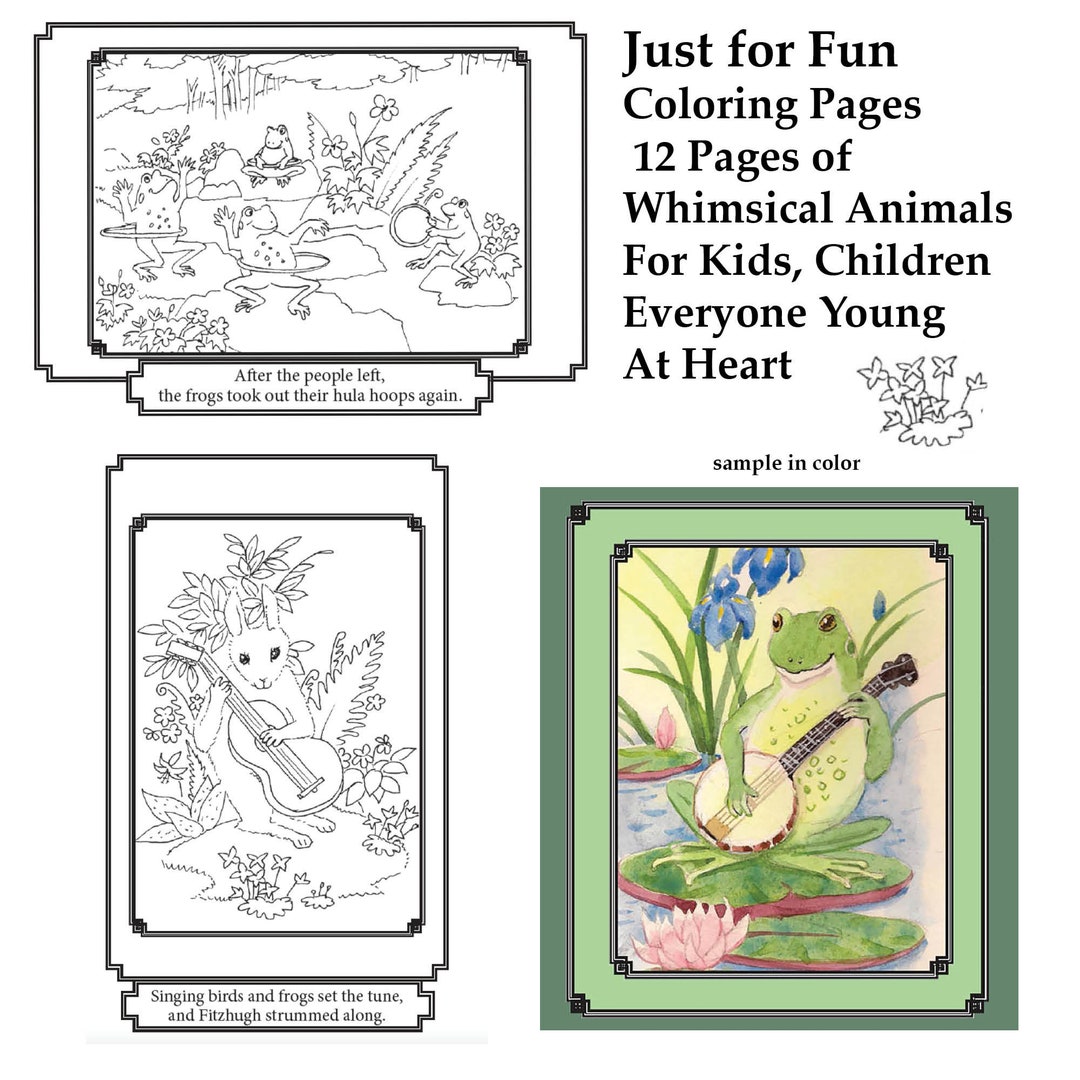 Just for Fun, Coloring Pages for Kids, Children - Etsy