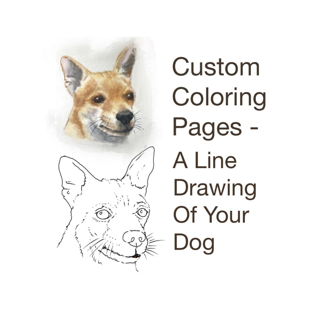 Printable, Custom Coloring Page a Portrait of Your Dog, Also Multiple ...