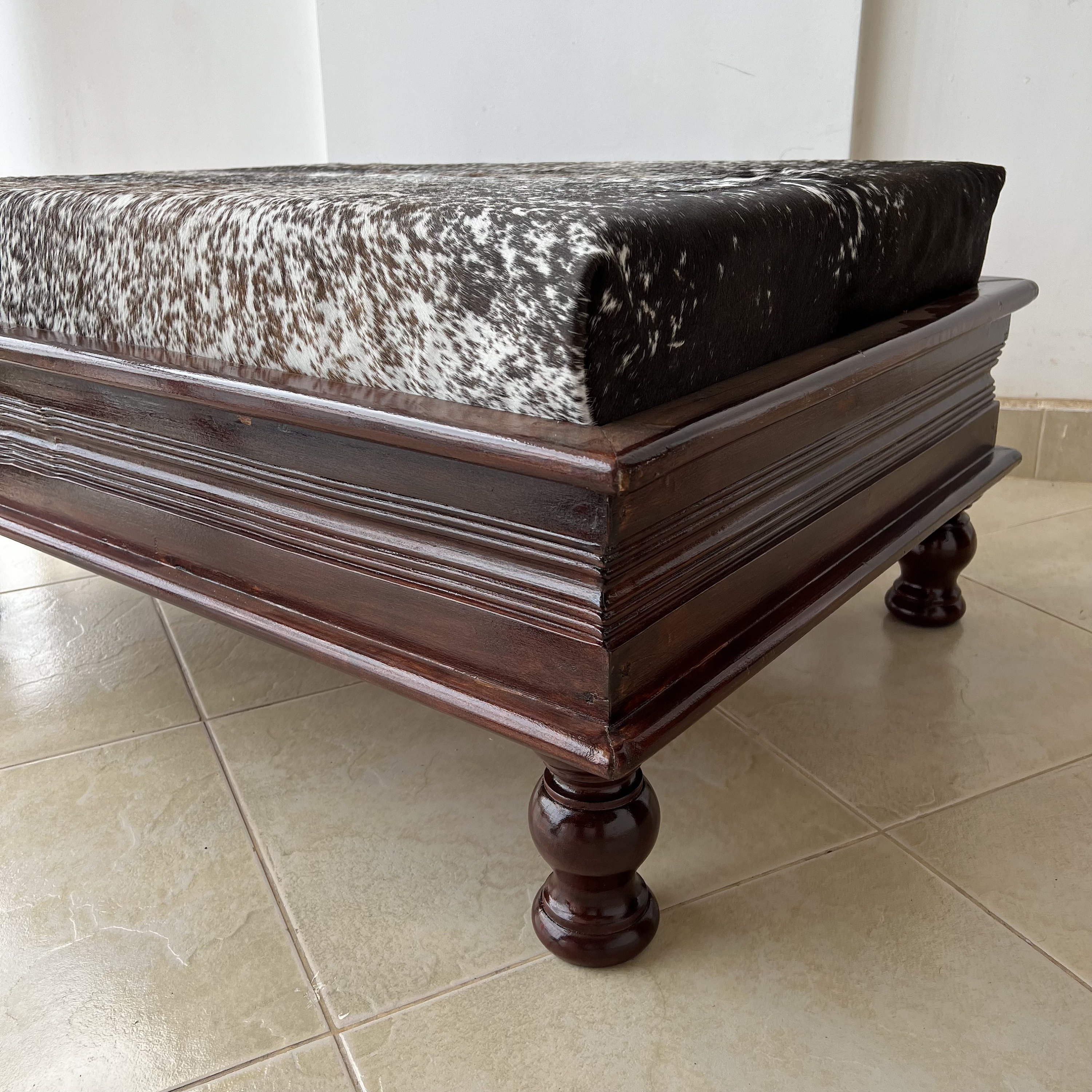 OTTOMAN TABLE COWHIDE Furniture Cocktail Table Cowhide Home - Etsy