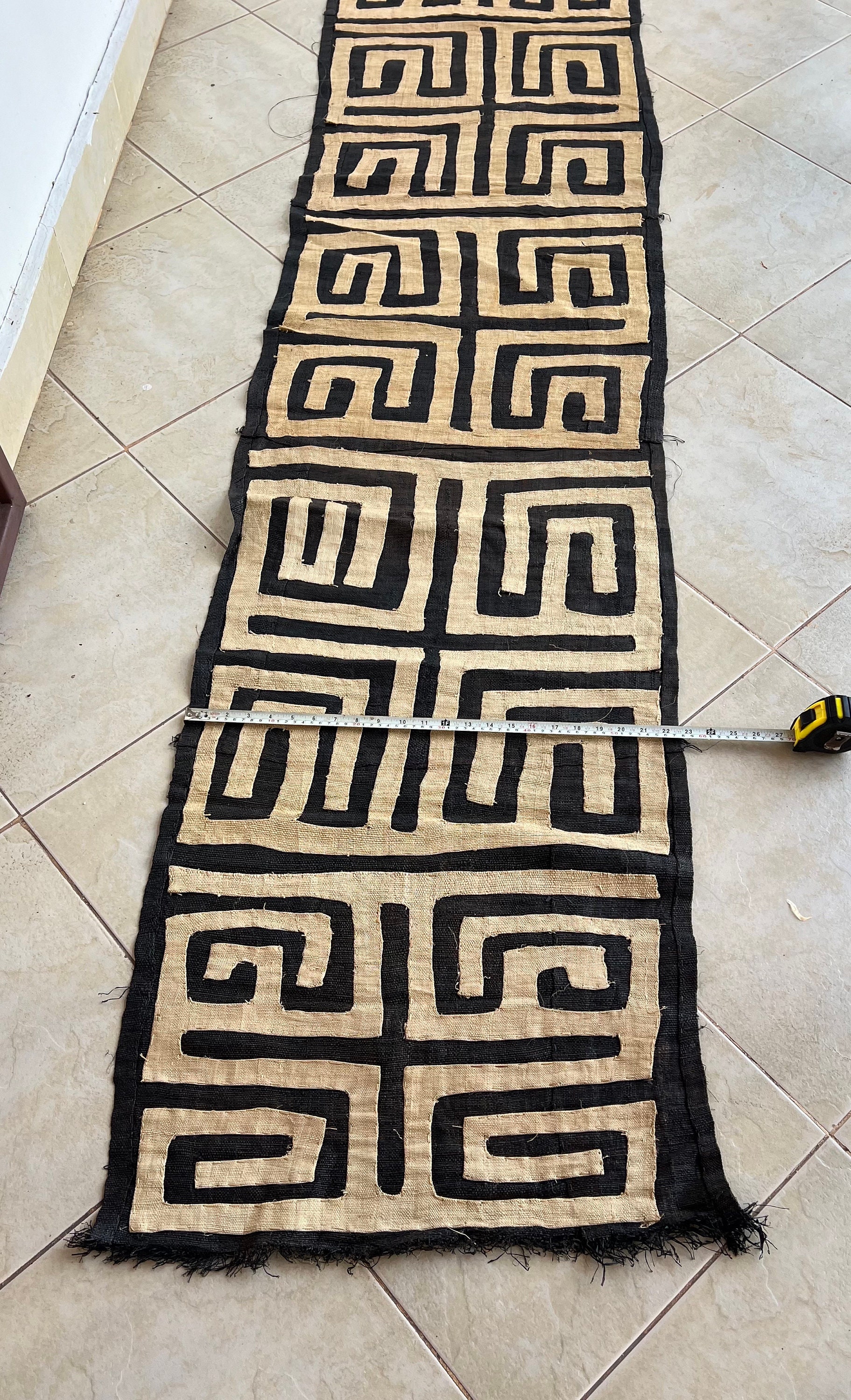 10.2ft African Kuba Raffia Cloth Fabric, Natural Woven Handmade - Etsy