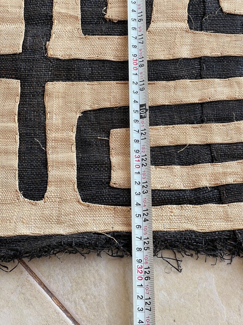 10.2ft African Kuba Raffia Cloth Fabric, Natural Woven Handmade - Etsy