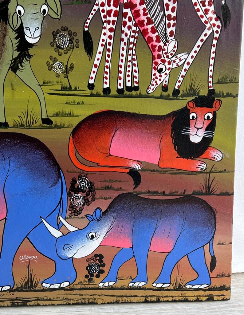 Africa's Tinga Tinga Animals Painting,fine Art Wall Decor - Etsy