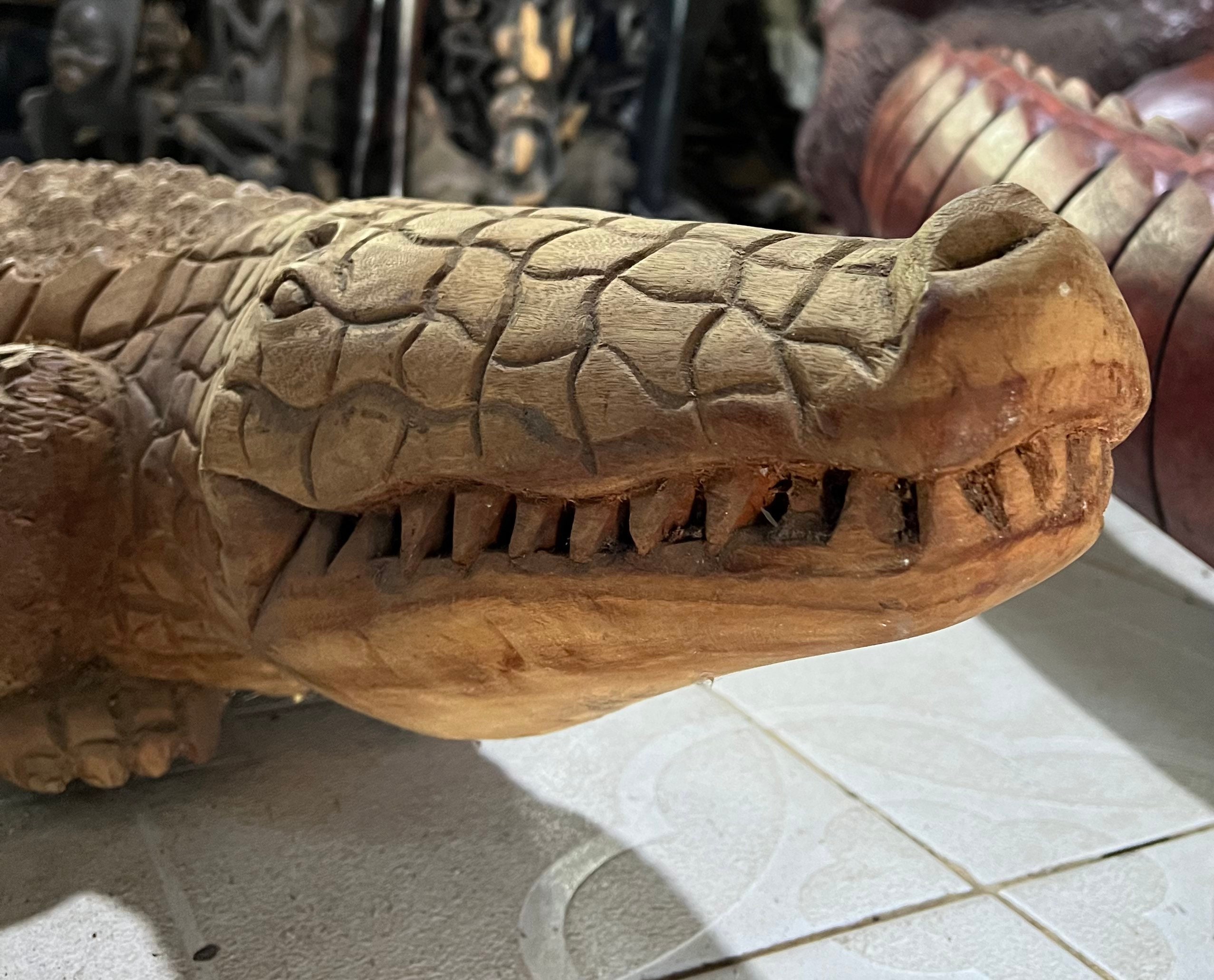 5ft Hand Carved Wooden Crocodile Interior Decoration - Etsy