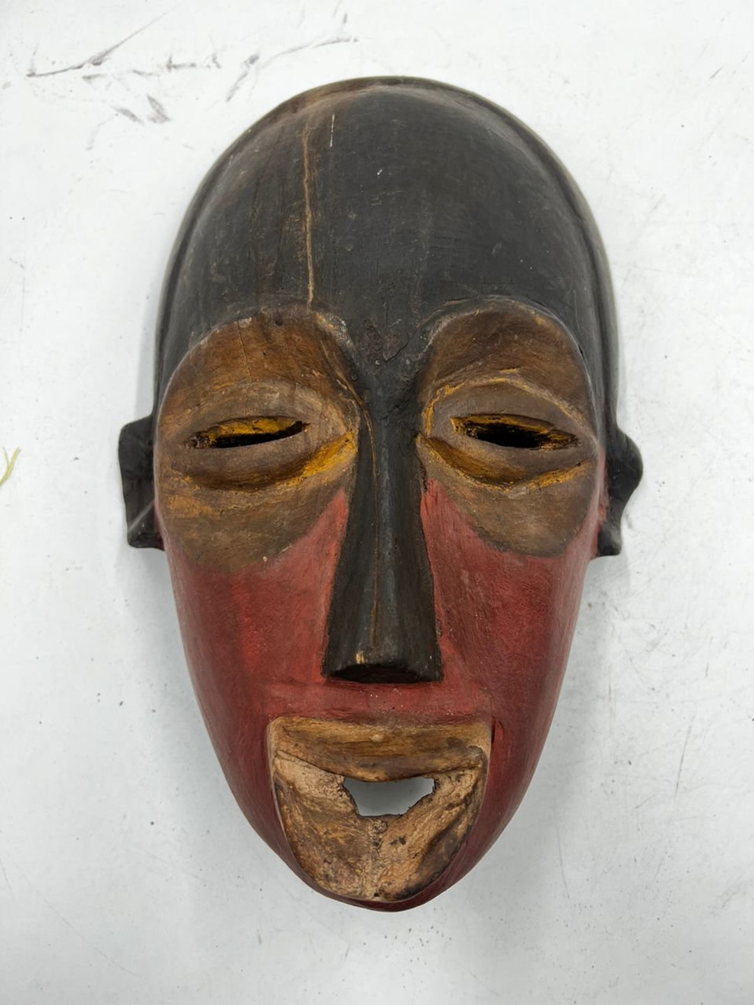 Antique "mwana Pwo" Traditional Wooden Chokwe Face Mask, Fine African ...