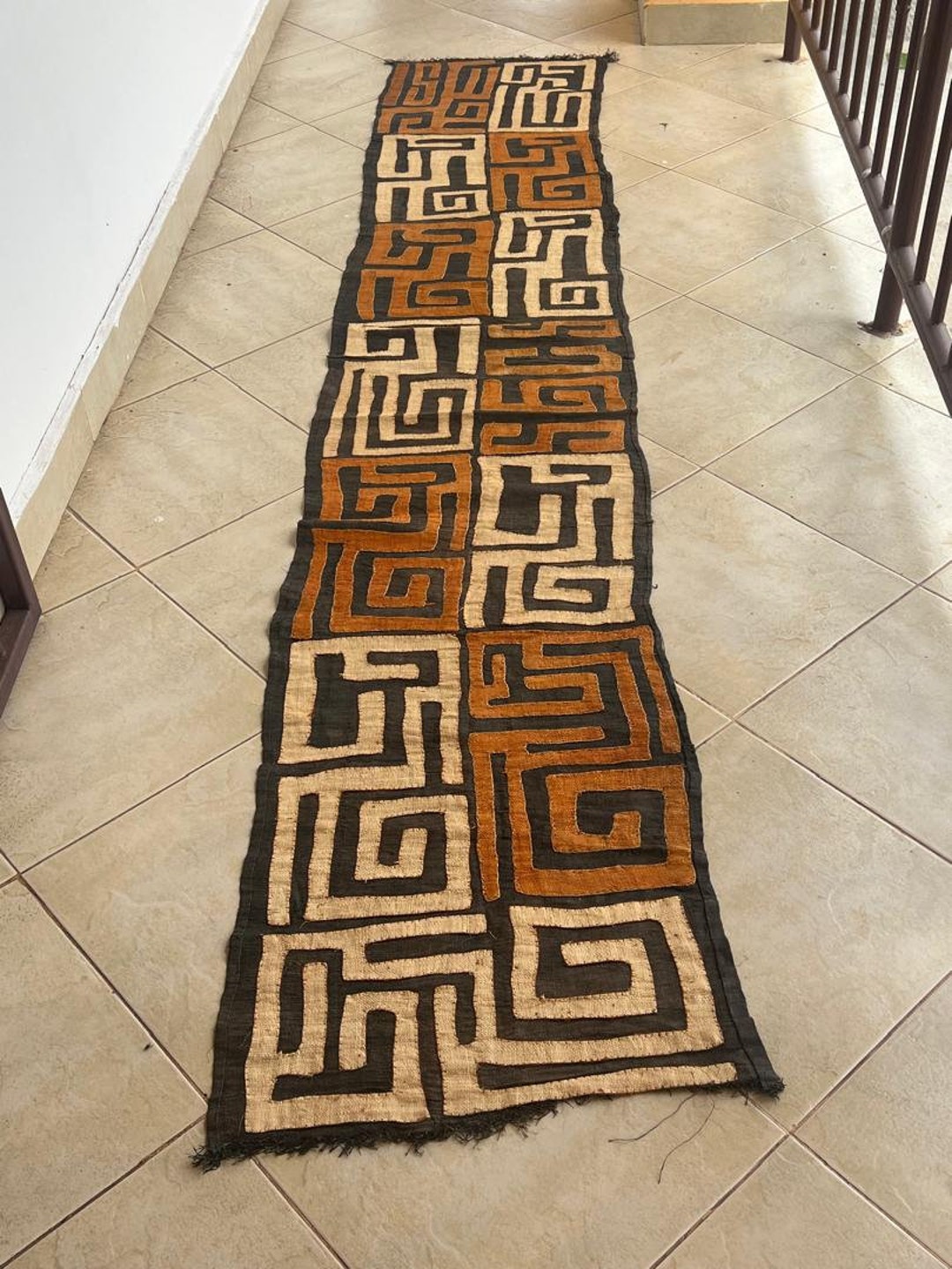 Unique African Congo Kuba Raffia Cloth Fabric, Natural Woven Handmade ...