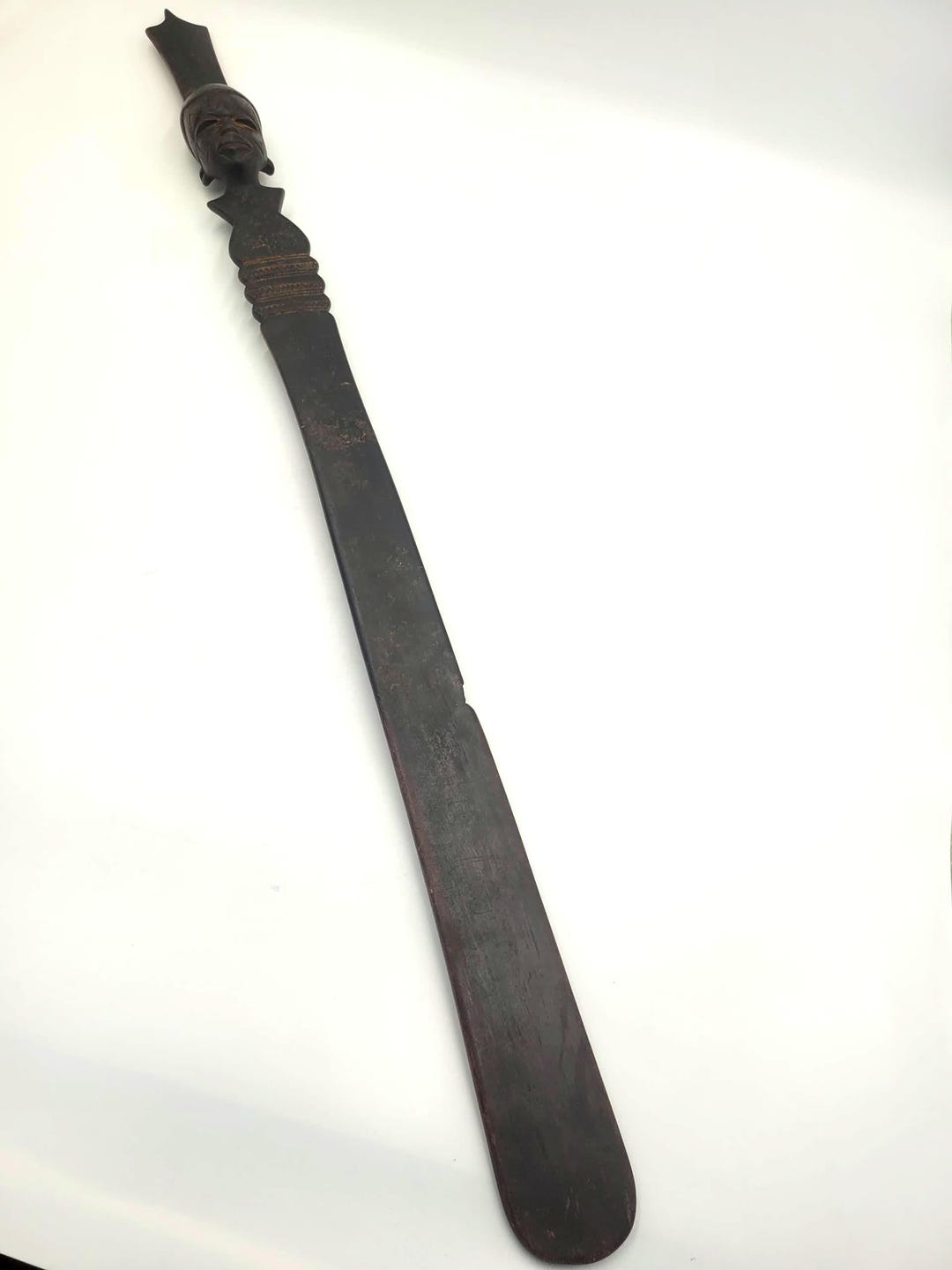 Traditional African Makonde Spatula/ Mwiko With Carved Figural Handle ...
