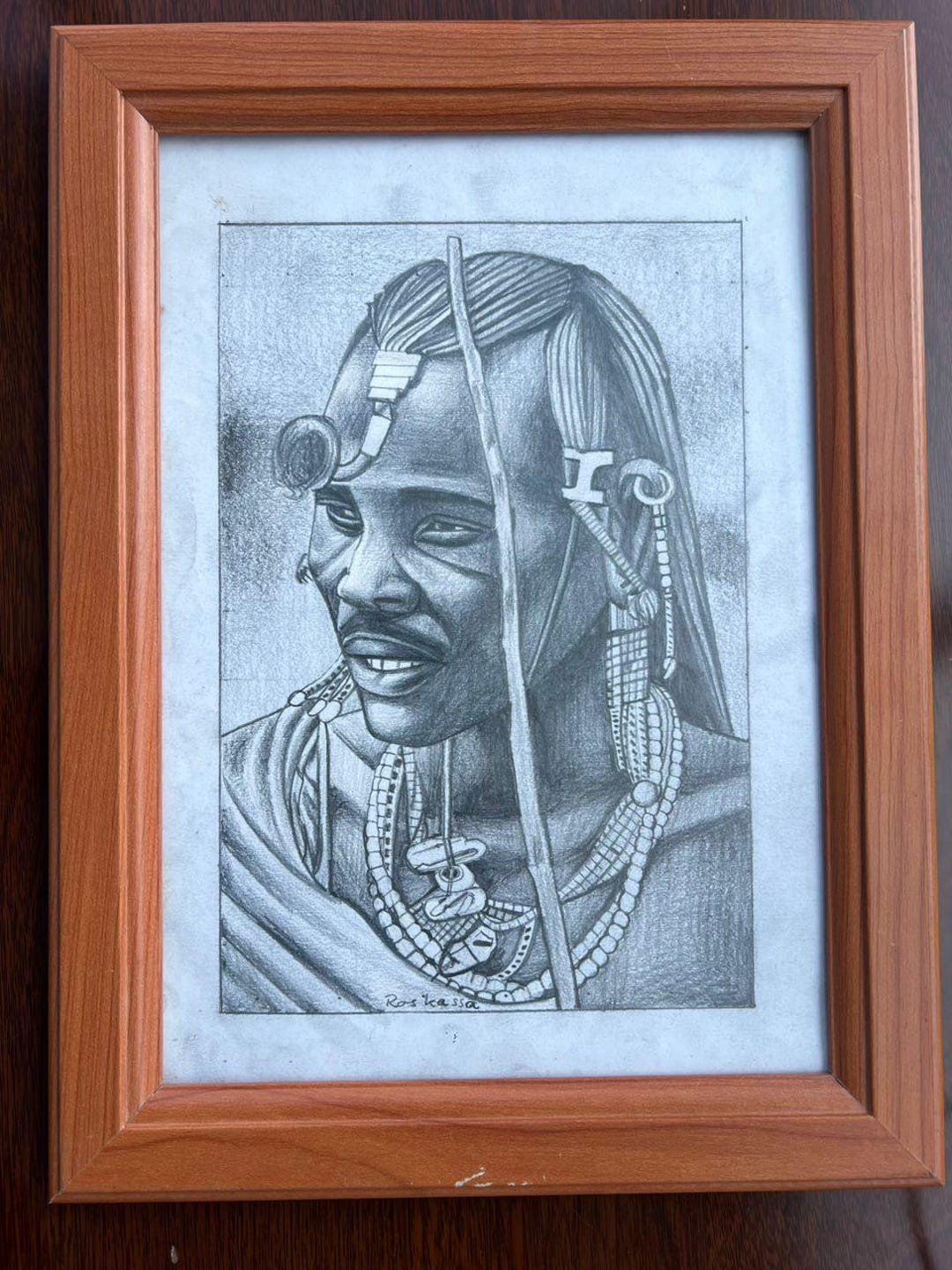 Exquisite Black and White Pencil Drawing of A Maasai Worrior Fine Art ...
