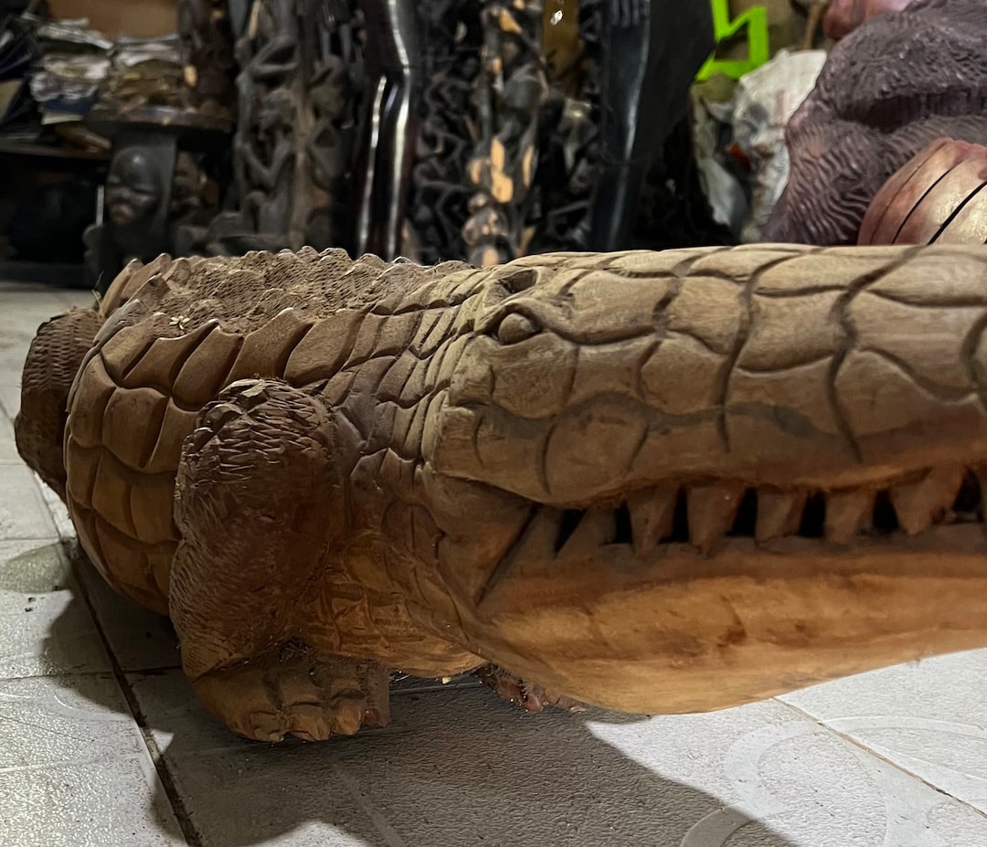 5ft Hand Carved Wooden Crocodile Interior Decoration - Etsy