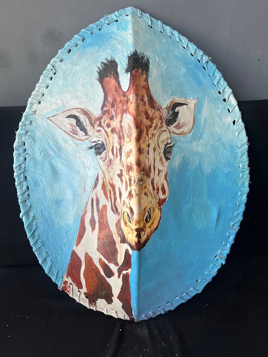 Maasai Shield With A Paint of Giraffe in the Wild African Art - Etsy