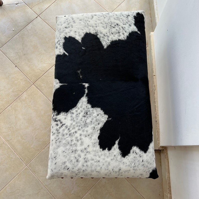 Cowhide Ottoman Coffee Bench, Table, Cowhide Furniture, Cowhide Home ...