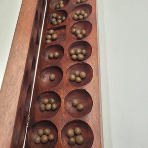 Unique African Bao Mancala Traditional Board Game With Wildlife Scene ...