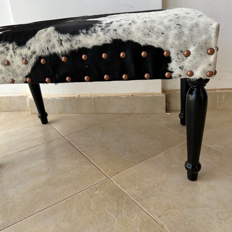 Cowhide Ottoman Coffee Bench, Table, Cowhide Furniture, Cowhide Home ...