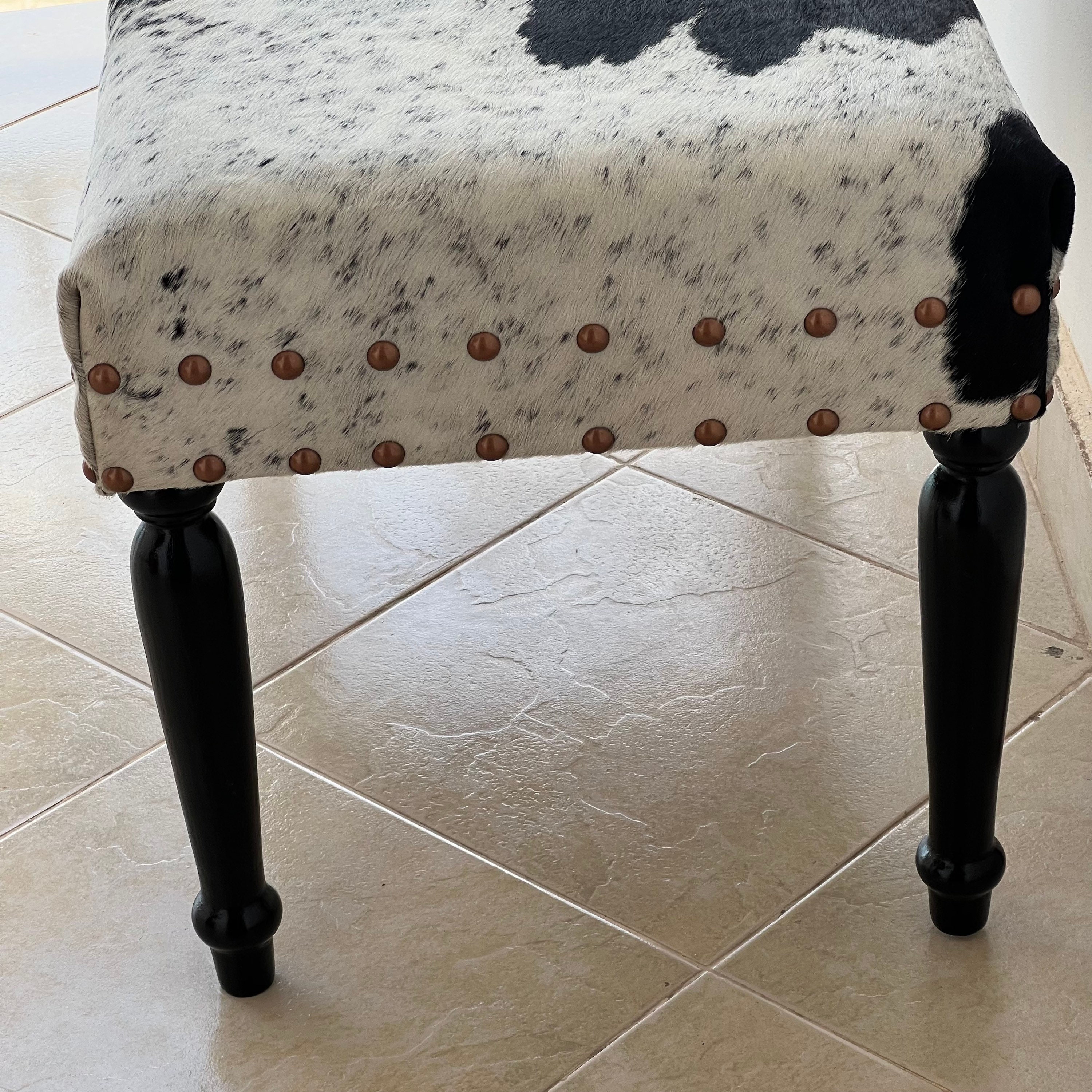 Cowhide Ottoman Coffee Bench, Table, Cowhide Furniture, Cowhide Home ...