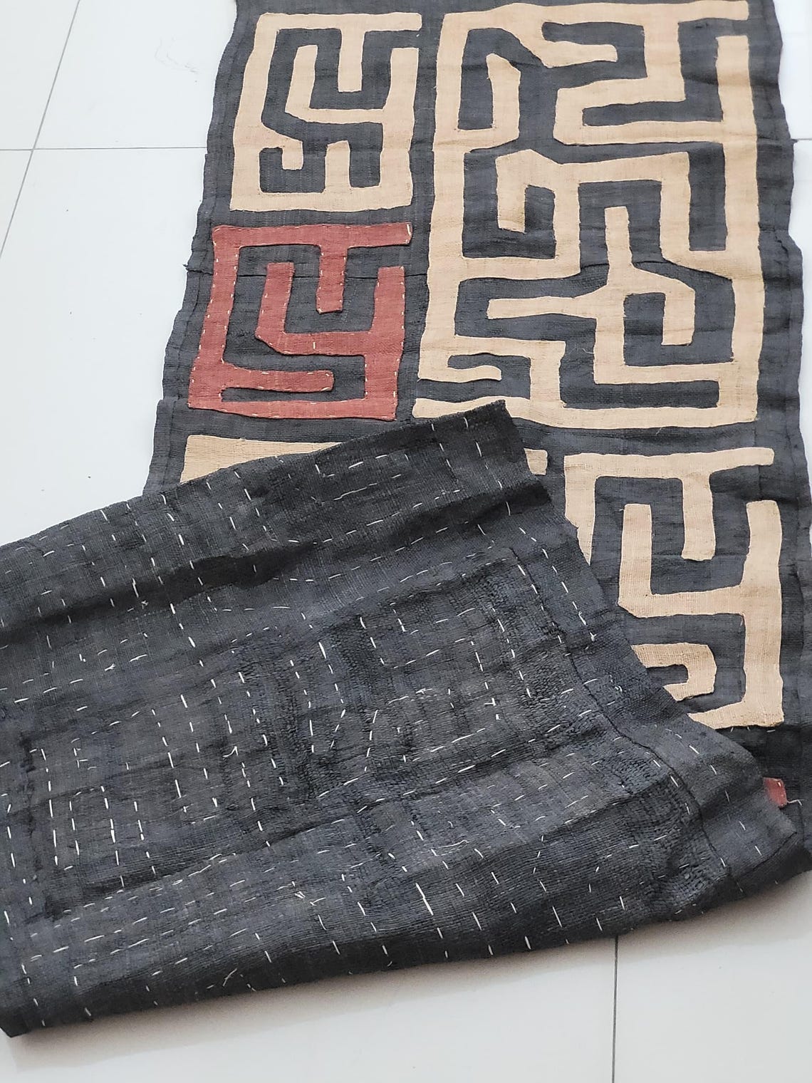 Natural Woven African Congo Kuba Raffia Cloth Fabric, Handmade - Etsy